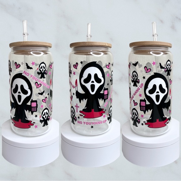 Aeliks | Dining | Scream Ghost Face No You Hang Up Handmade Libbey ...